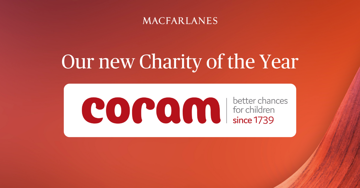 Coram chosen as Macfarlanes' Charity of the Year 2025-26 - Coram